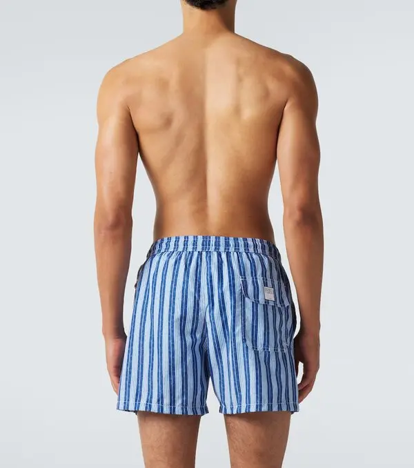 Fedeli Striped Swim Trunks - Blue