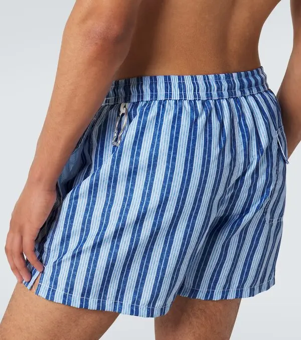 Fedeli Striped Swim Trunks - Blue