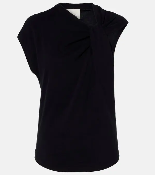 Isabel Marant Étoile Nayda Gathered Cotton Jersey T-shirt - Black
