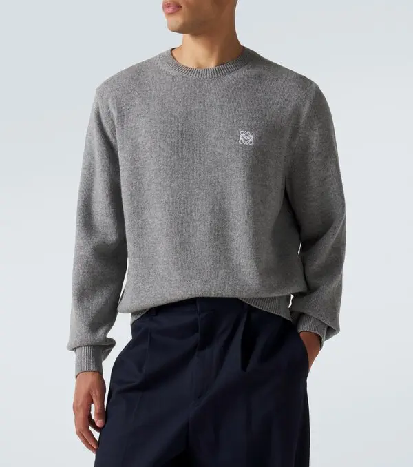 Loewe Anagram Wool Sweater - Grey