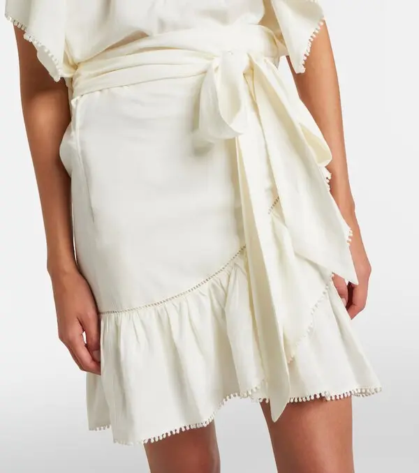 MARANT ETOILE Ruffled Wrap Skirt - White