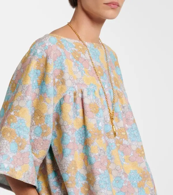 Chloé Gathered Floral Cotton Top - Multicoloured