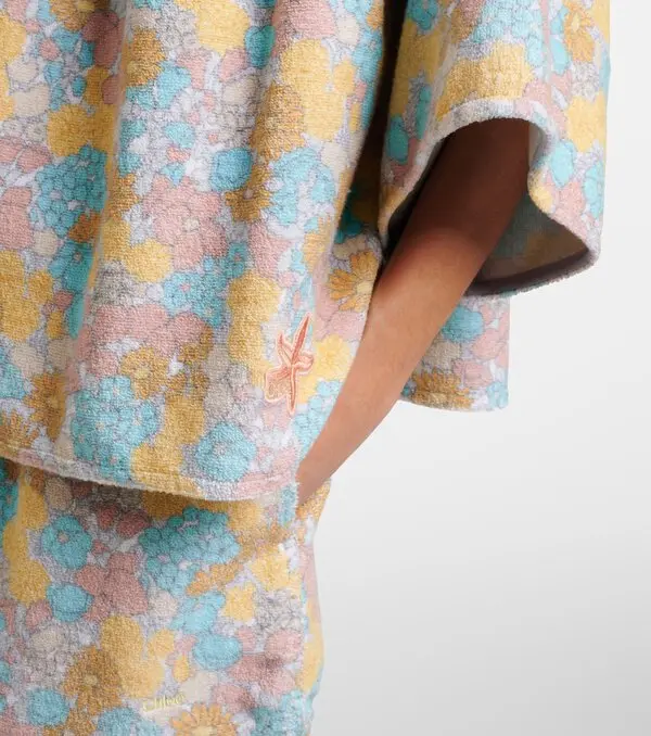 Chloé Gathered Floral Cotton Top - Multicoloured
