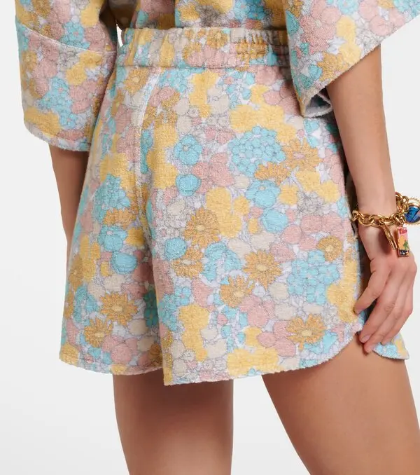 Chloé Floral Cotton Terry Shorts