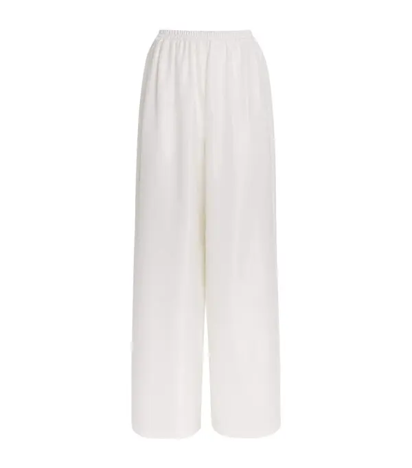 Eskandar Silk Plissé Wide-leg Trousers - White