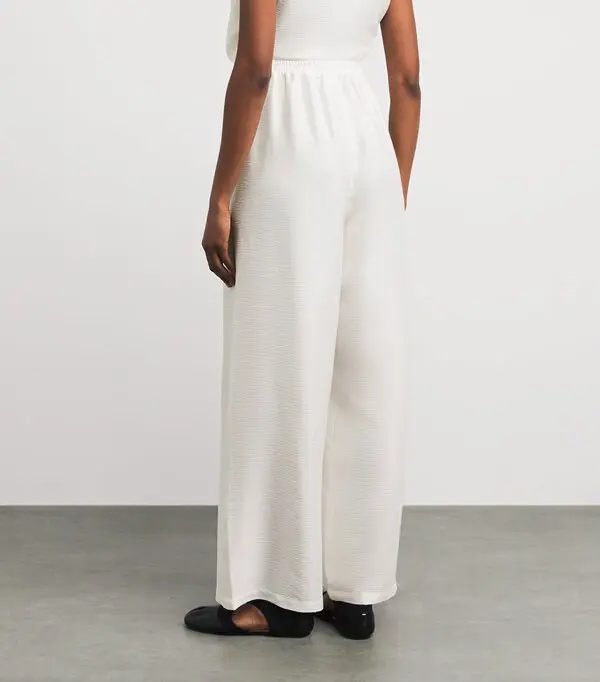 Eskandar Silk Plissé Wide-leg Trousers - White