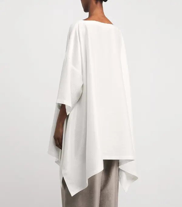 Eskandar Silk Plissé Boatneck Top
