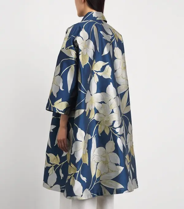 Eskandar Cotton-silk Jacquard Floral Shacket