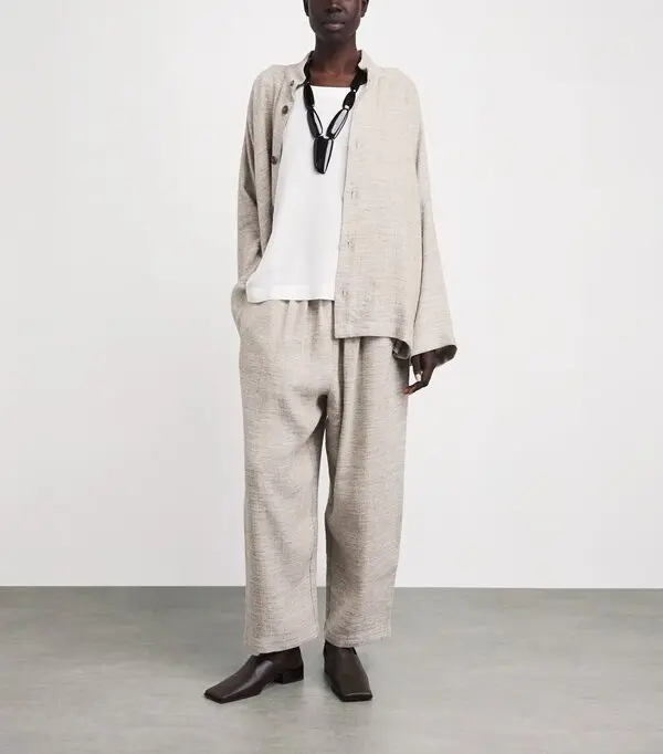 Eskandar Linen-blend Tweed Mandarin Collar Jacket