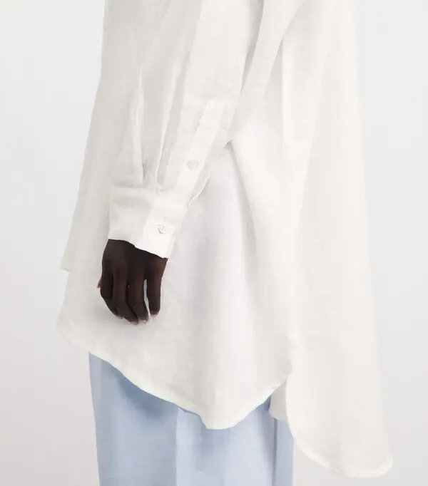 Eskandar Linen Stand-collar A-line Shirt