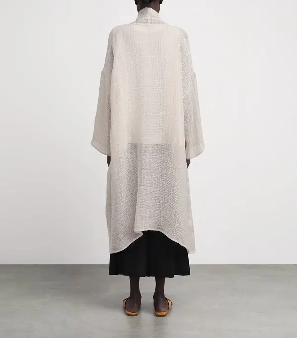 Eskandar Linen-blend Longline Cardigan