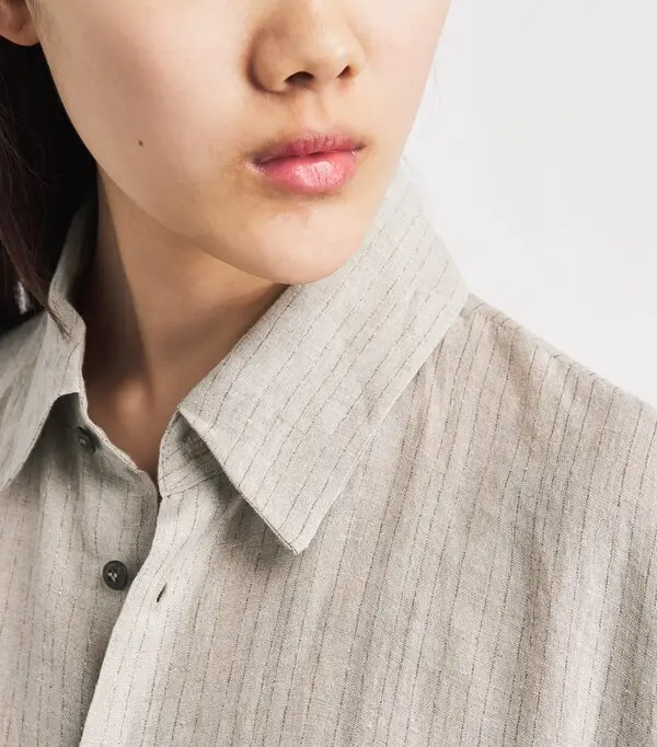 Eskandar Linen-blend Stripe Shirt Dress
