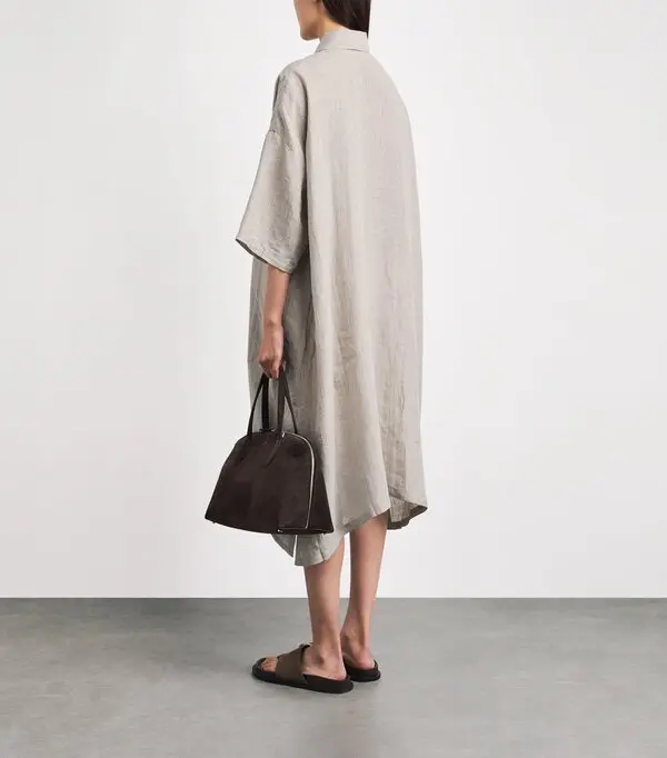 Eskandar Linen-blend Stripe Shirt Dress