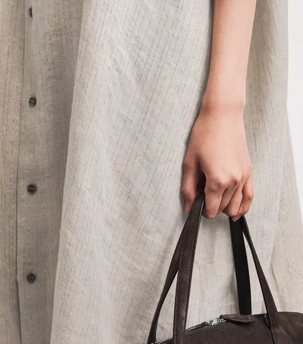Eskandar Linen-blend Stripe Shirt Dress