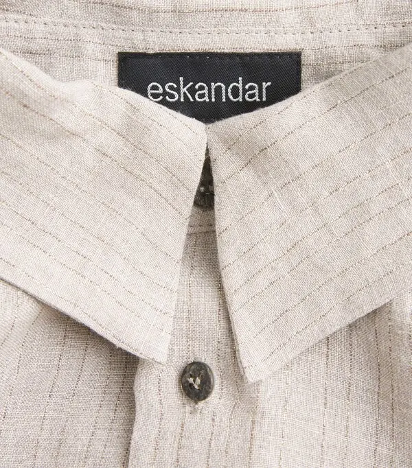 Eskandar Linen-blend Stripe Shirt Dress