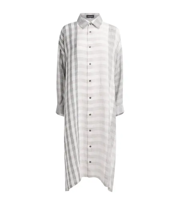 Eskandar Linen A-line Midi Shirt Dress