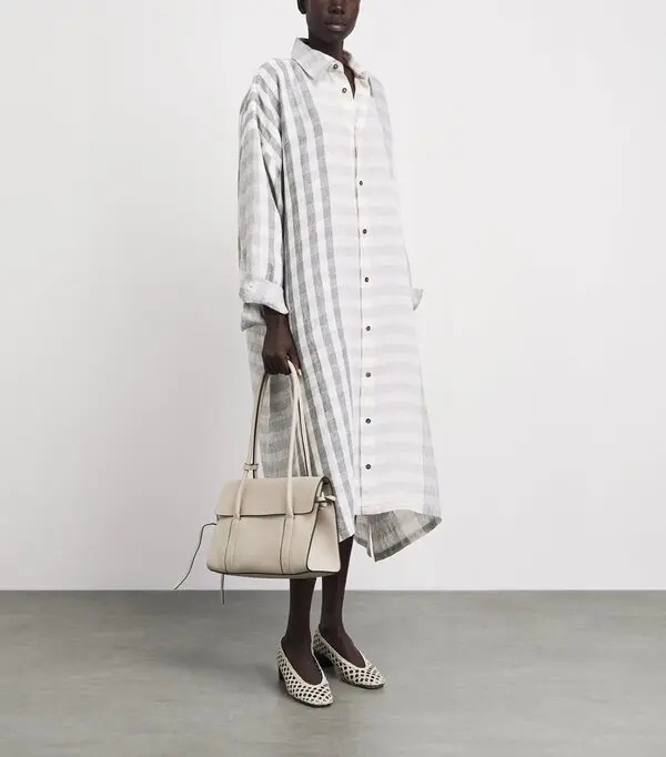 Eskandar Linen A-line Midi Shirt Dress