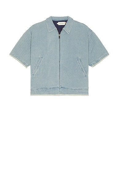 HONOR THE GIFT Vintage Indigo Zip Front Short Sleeve Jacket