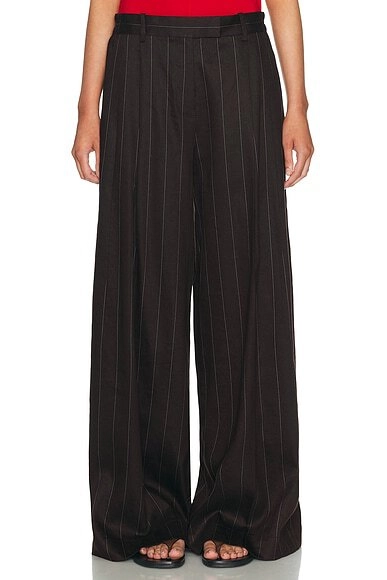 Helmut Lang Wide Leg Pinstriped Trousers