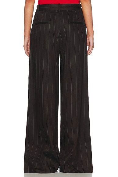 Helmut Lang Wide Leg Pinstriped Trousers