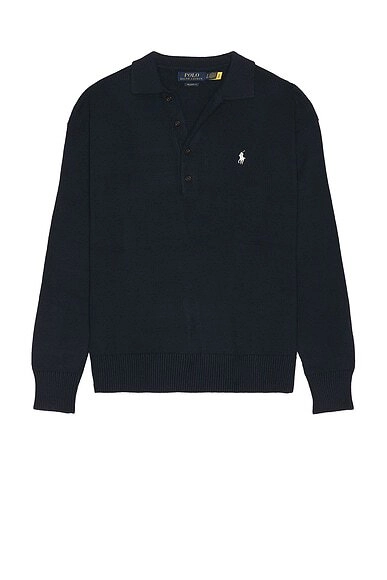 Polo Ralph Lauren Cotton Blend Novelty Flag 4-button Placket Pullover Sweater