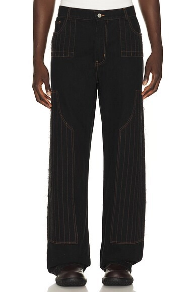 PAS UNE MARQUE Distressed Patch Carpenter Pants