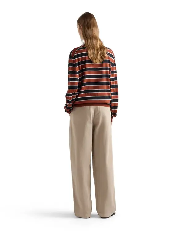 Prada Striped Silk Polo Shirt