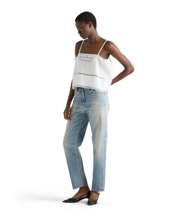 Prada Washed Denim Jeans - Navy