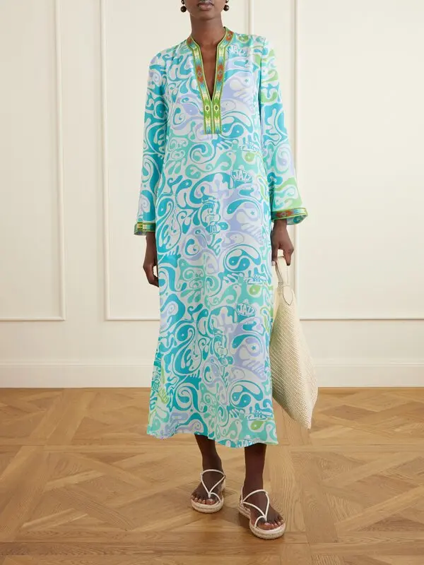EMPORIO SIRENUSE Jenna Printed Silk Cover-up
