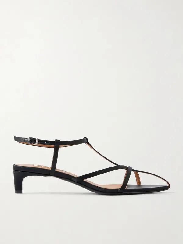 JIL SANDER Cage Satin Sandals - Black
