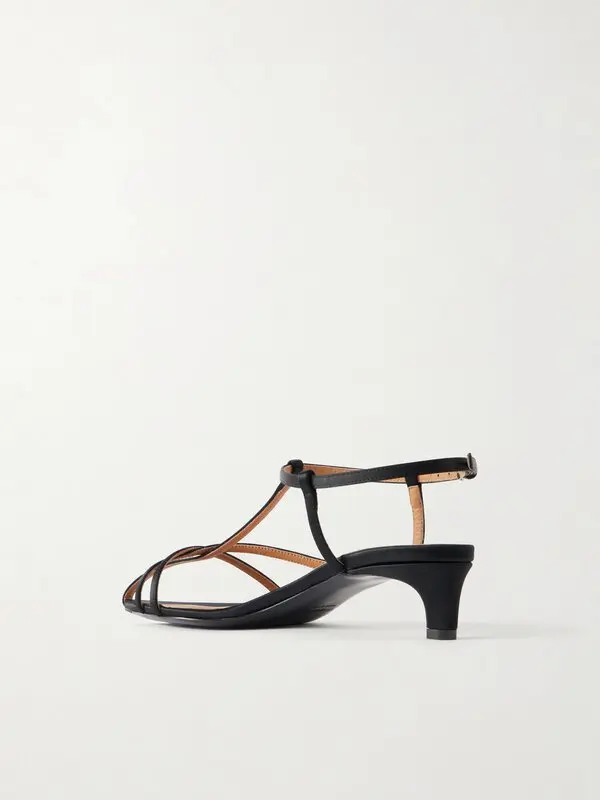 JIL SANDER Cage Satin Sandals - Black