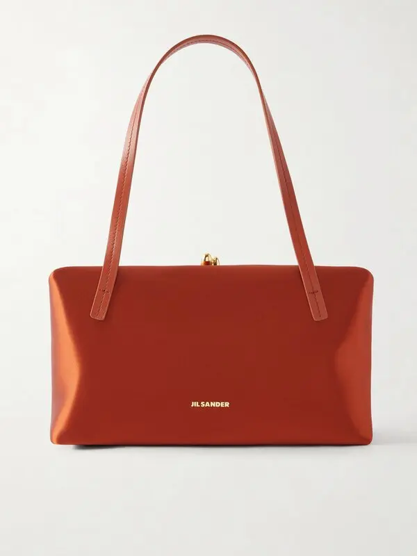 JIL SANDER Goji Pillow Satin Shoulder Bag - Orange