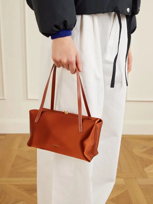 JIL SANDER Goji Pillow Satin Shoulder Bag - Orange