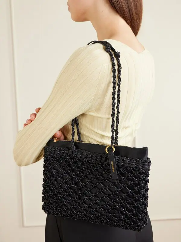 JIL SANDER Tangle Net Shoulder Bag - Black