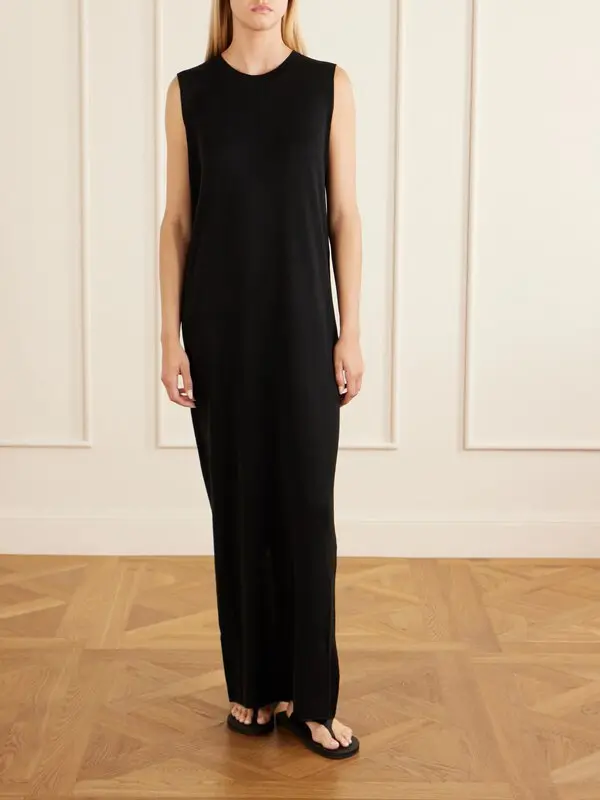 THE ROW Oiva Silk Maxi Dress - Black
