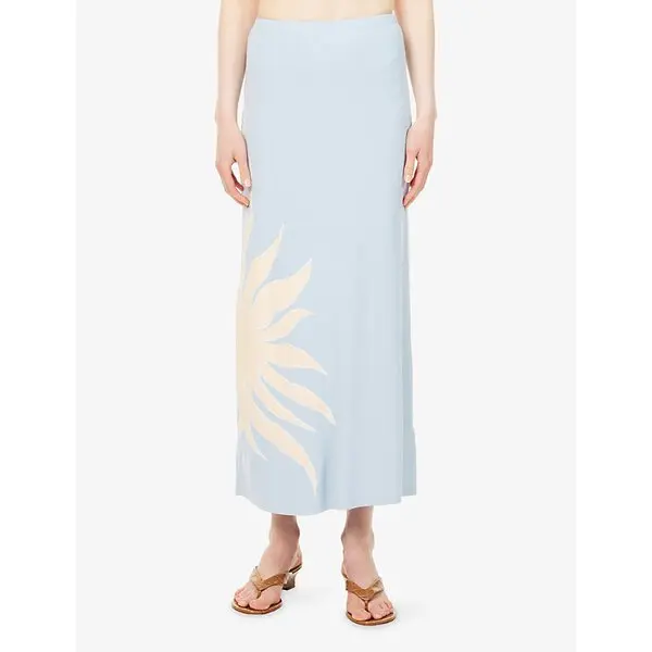 NEVER FULLY DRESSED Ribbed Knit Maxi Skirt