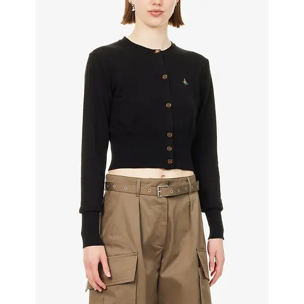 VIVIENNE WESTWOOD Cropped Cotton-blend Knit Cardigan