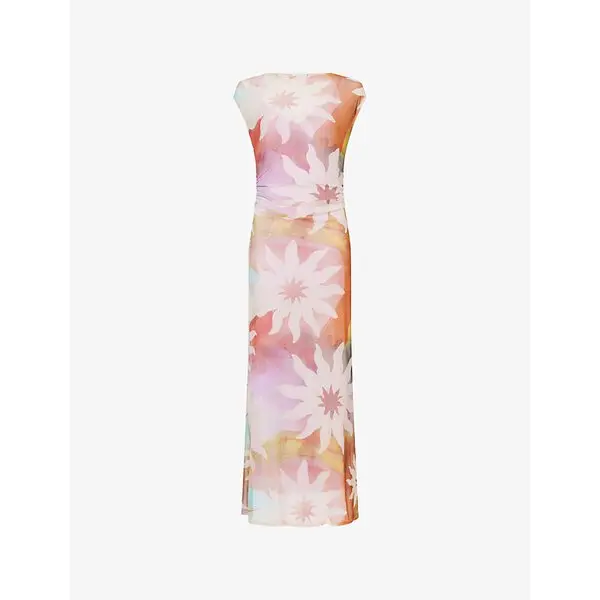 NEVER FULLY DRESSED Soleil Luna Printed Mesh Maxi Dress