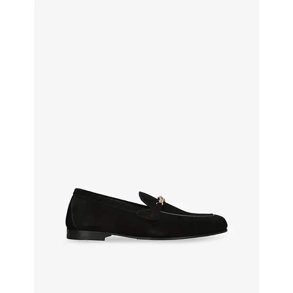 Versace Medusa Suede Loafers - Black