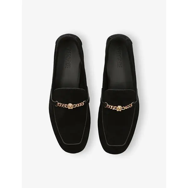 Versace Medusa Suede Loafers - Black