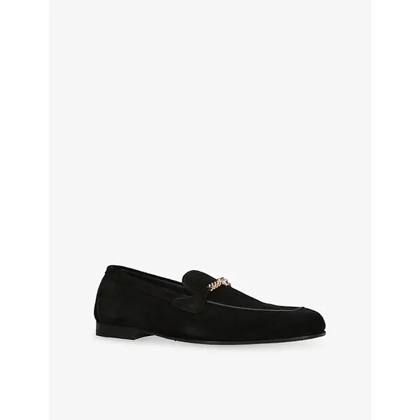 Versace Medusa Suede Loafers - Black