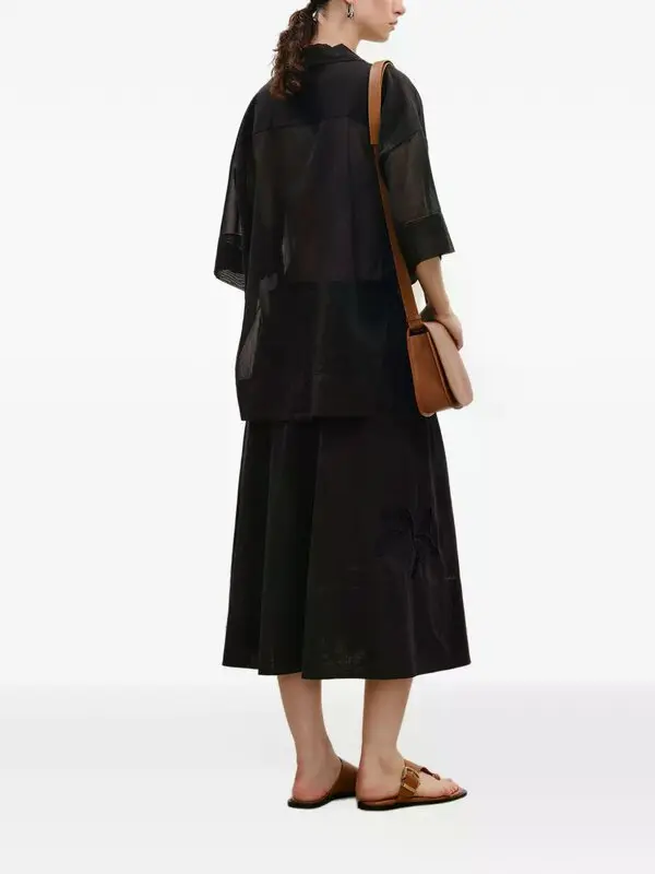 LESS Floral Embroidered Skirt