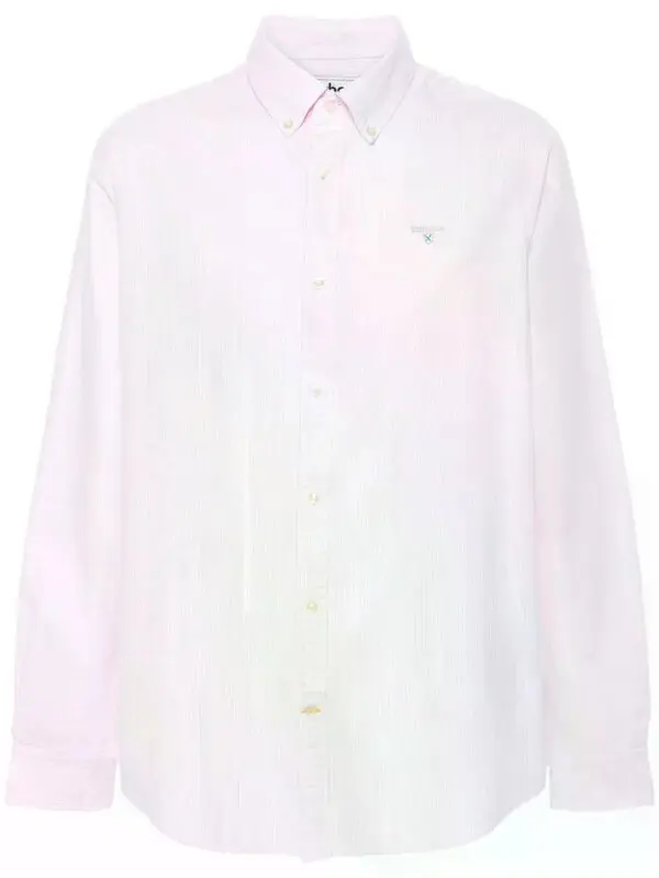 Barbour Logo-embroidered Striped Shirt - Pink