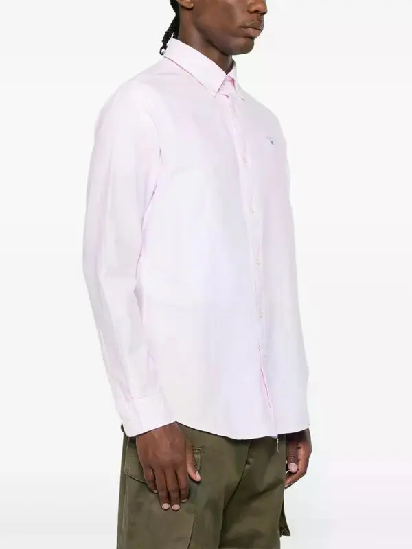 Barbour Logo-embroidered Striped Shirt - Pink
