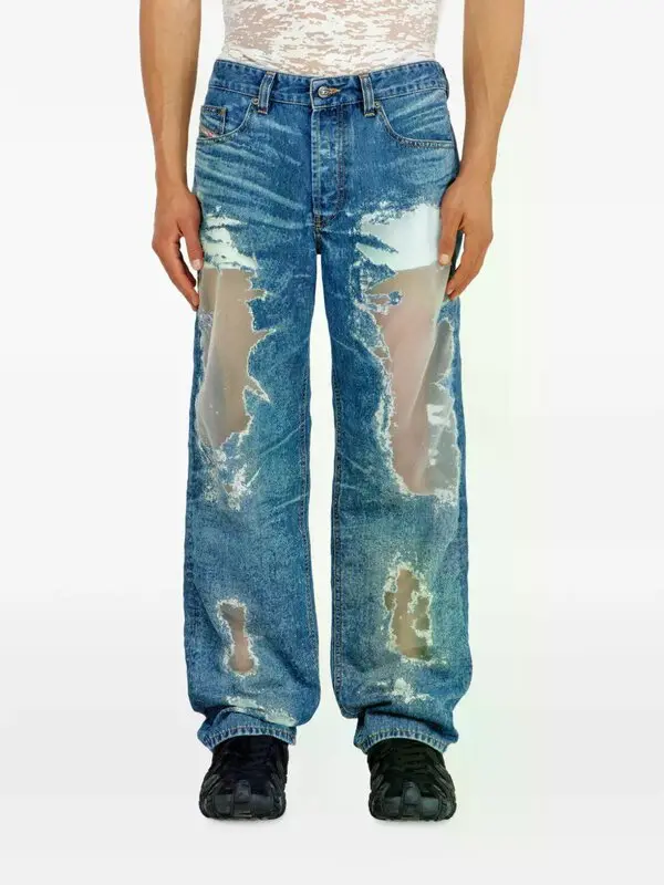 DIESEL® D-macs Distressed Mesh-panel Jeans