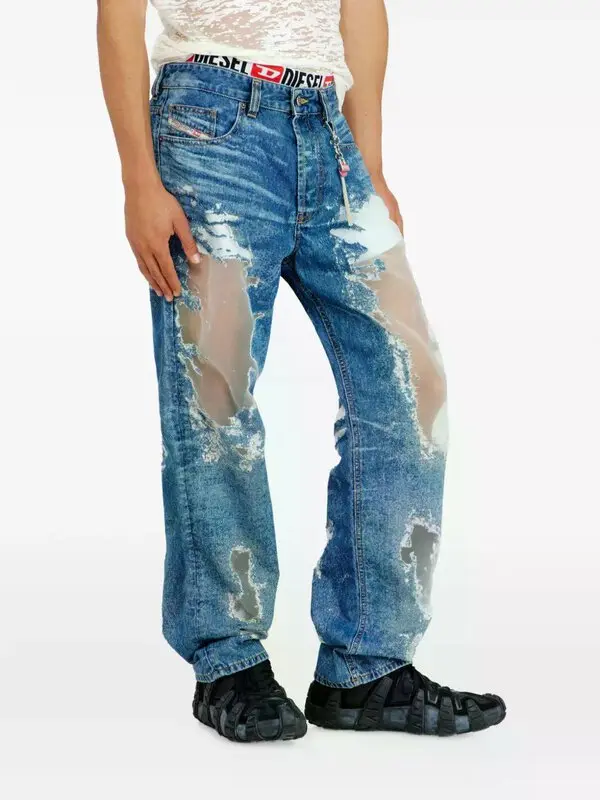 DIESEL® D-macs Distressed Mesh-panel Jeans