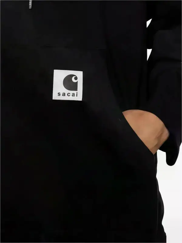 Sacai X Carhartt Wip Logo Patch Jersey Hoodie
