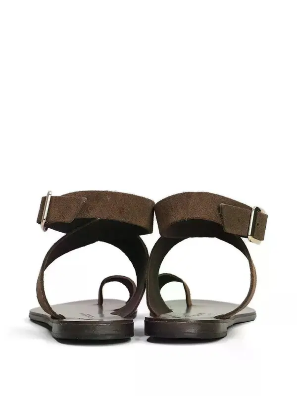 NICOLAS LAINAS Flat Toe-strap Sandals With Buckle-fastening Ankle Strap
