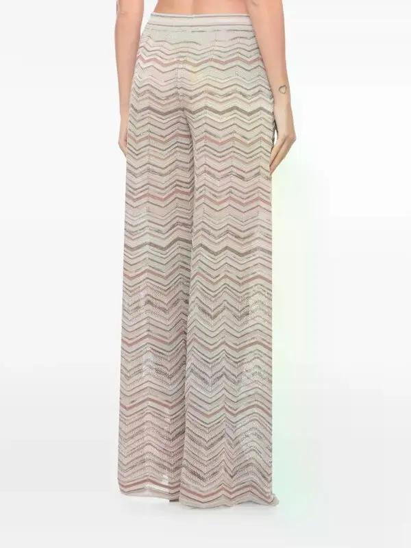 D.exterior Wide-leg Chevron Knit Trousers