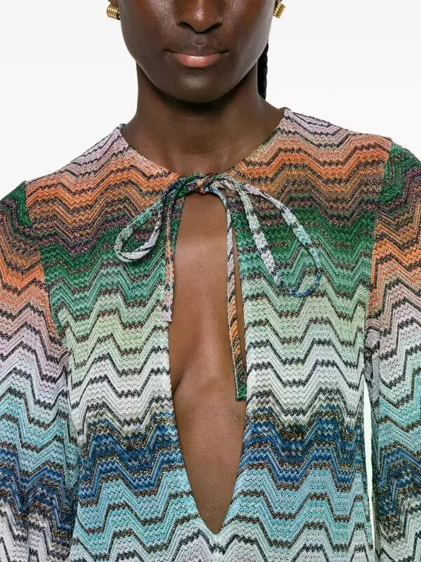 Missoni Zigzag-knit Cut-out Maxi Dress